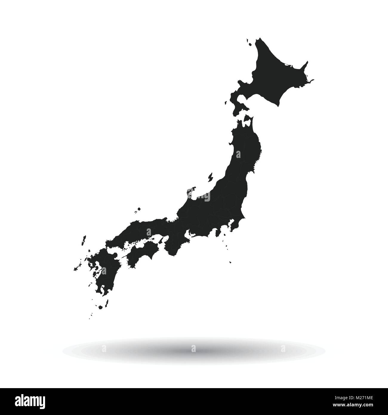Japan map icon. Flat vector illustration. Japan sign symbol with shadow ...