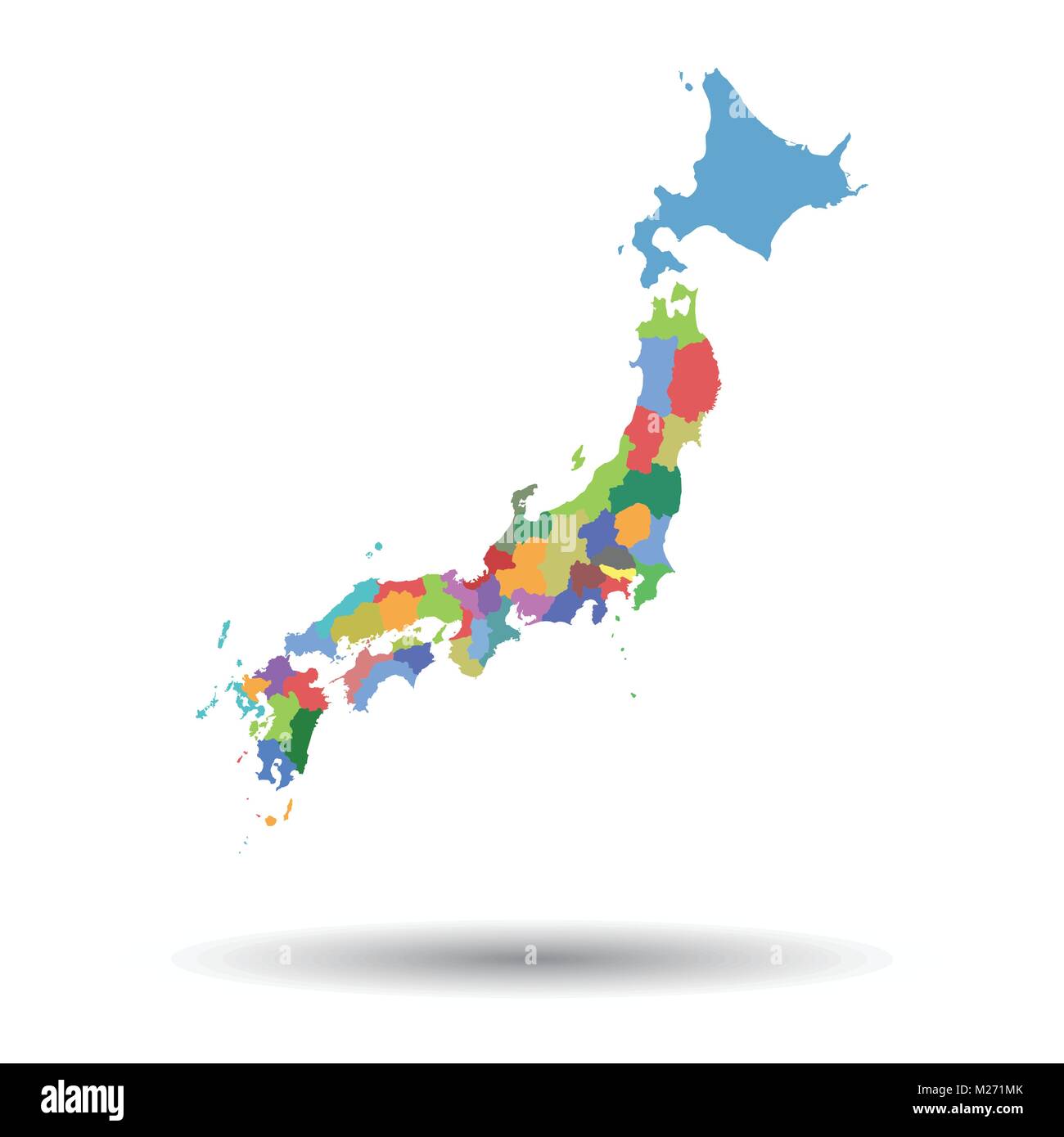 Japan map icon. Flat vector illustration. Japan sign symbol with shadow ...