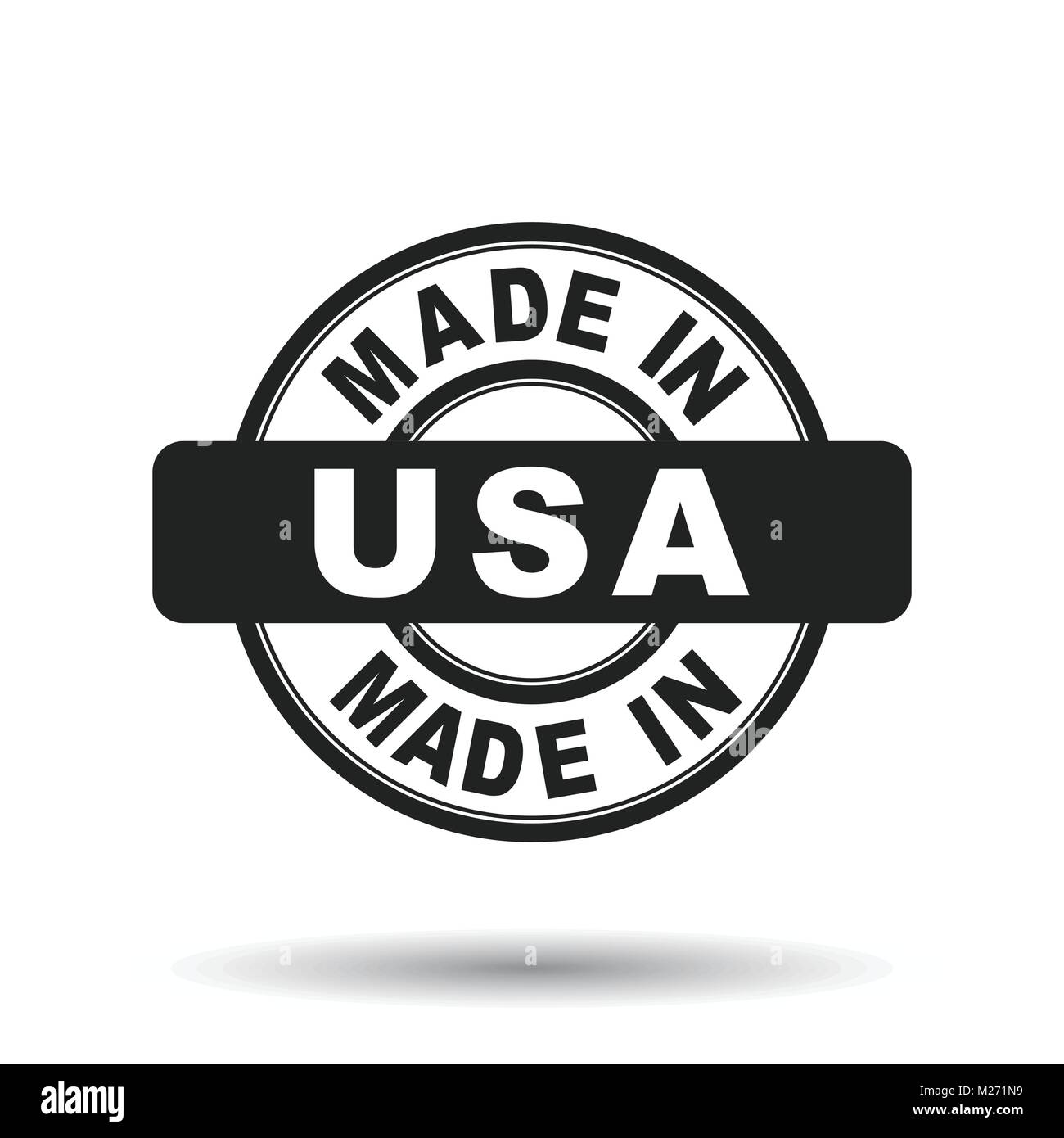 Made in USA, America black stamp. Vector illustration on white ...