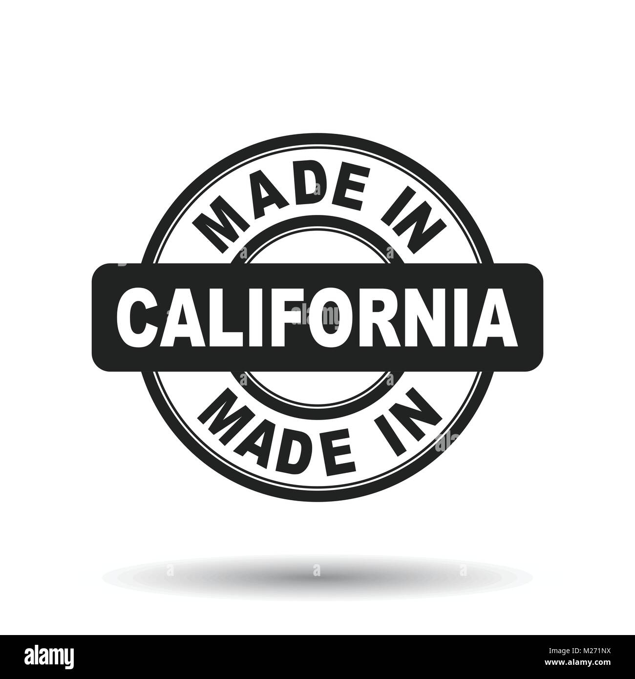 Made in California black stamp. Vector illustration on white background ...