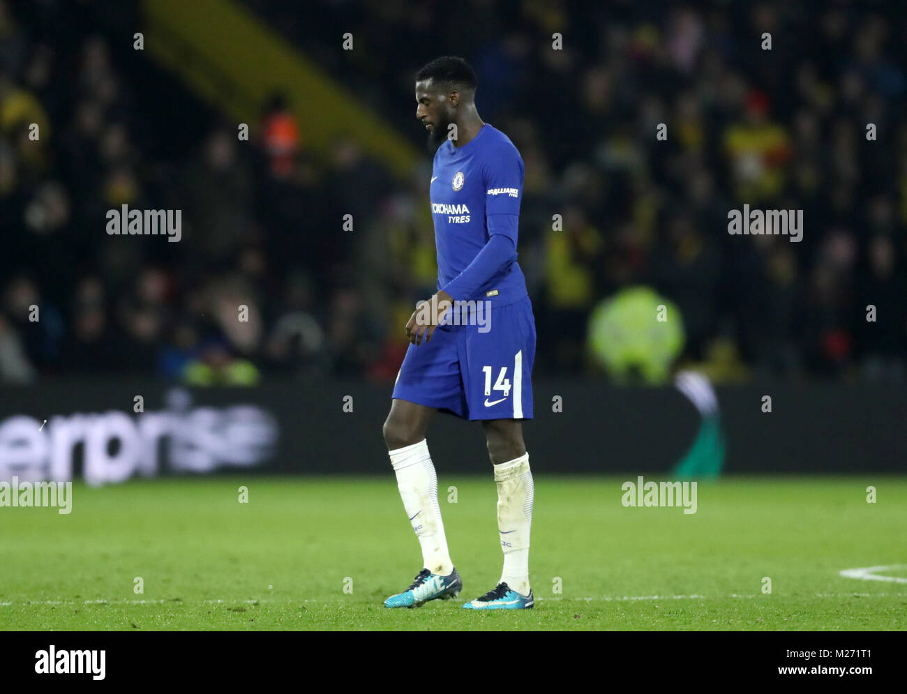 Chelsea's Tiemoue Bakayoko walks off after being shown a red card by ...