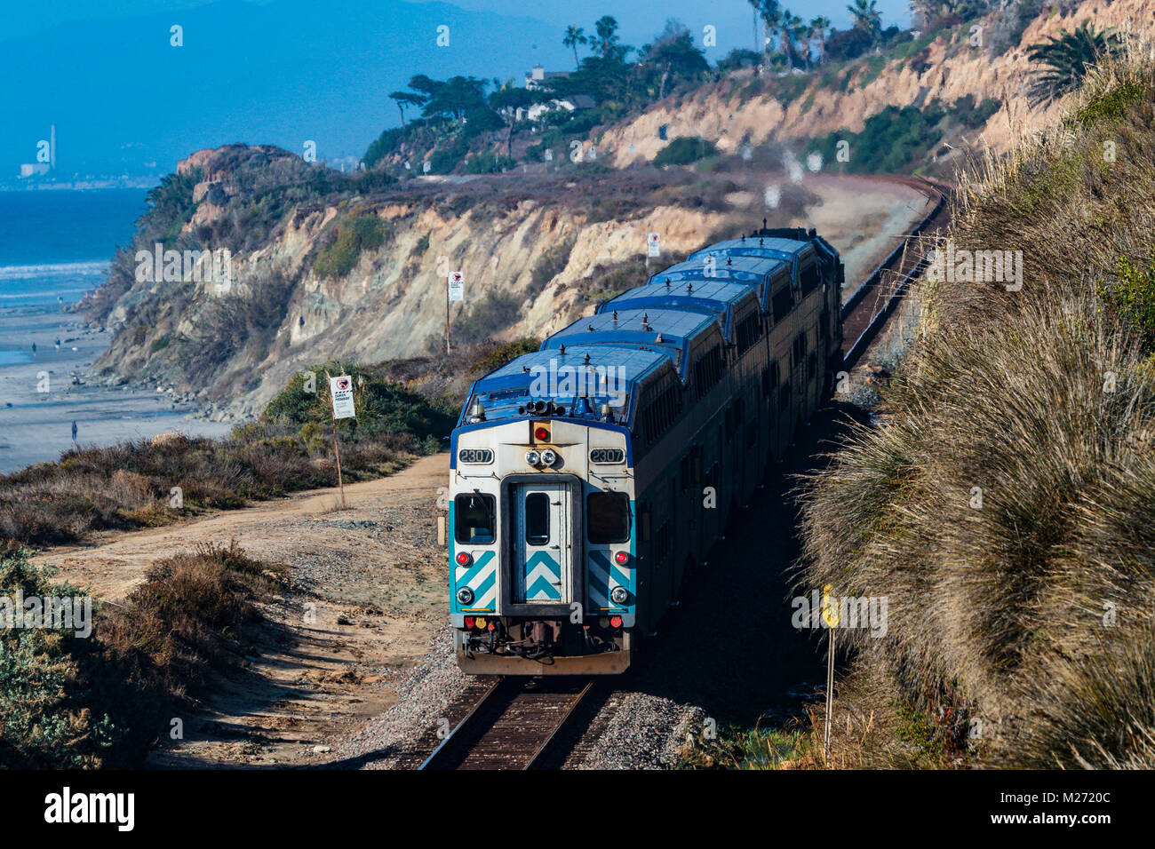 coaster train north county transit division between oceanside and san diego Stock Photo - Alamy