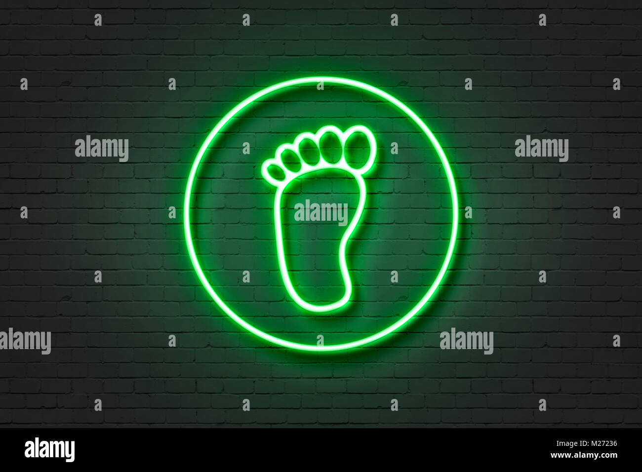 neon icon light foot Stock Photo - Alamy