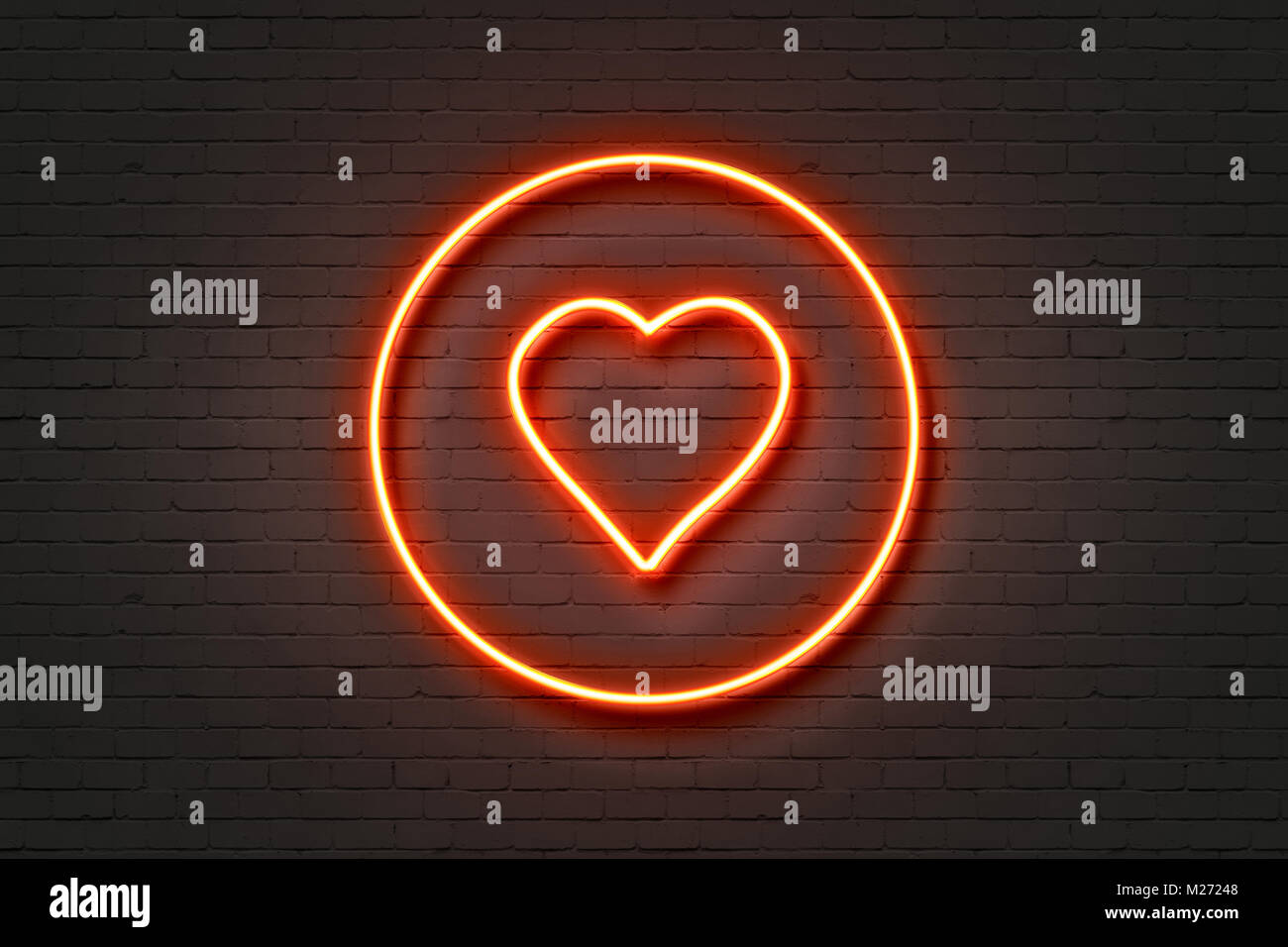 Neon light icon love Stock Photo - Alamy