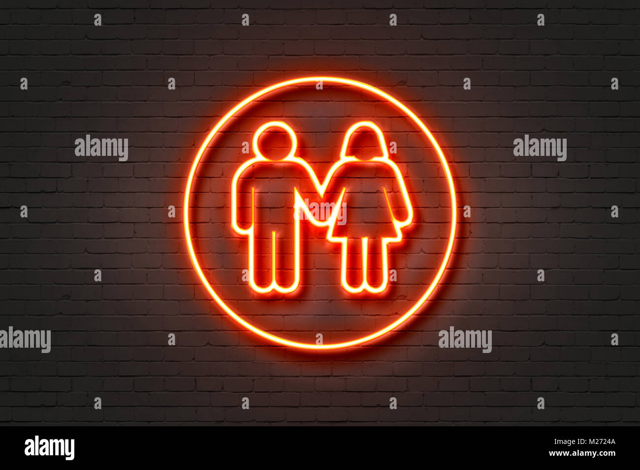 Neon light icon man woman Stock Photo - Alamy