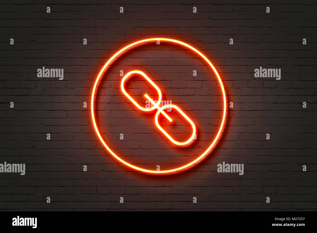 Neon light icon chain Stock Photo - Alamy
