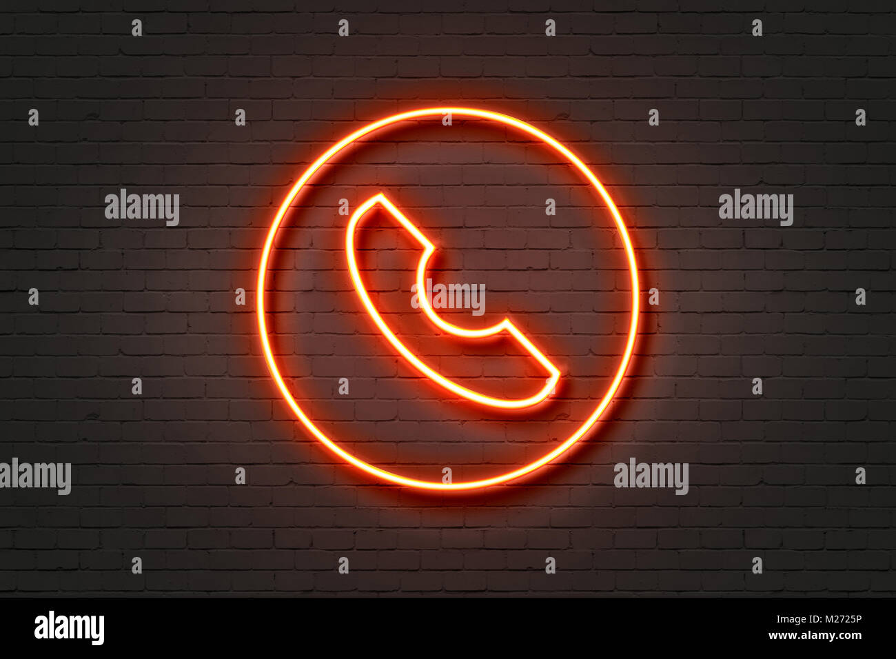 Neon light icon phone Stock Photo - Alamy