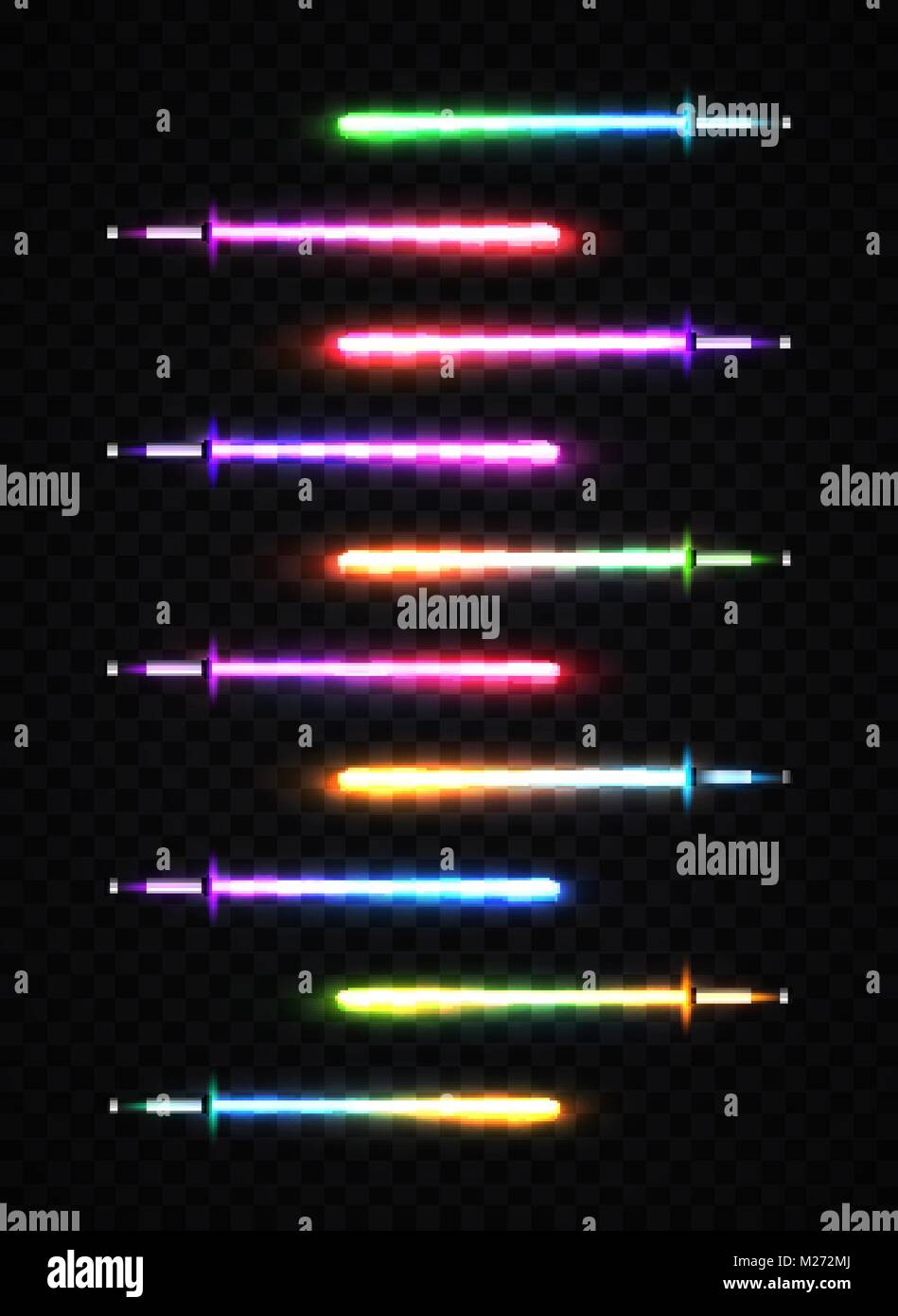 Colorful laser beam set Stock Vector Images - Alamy