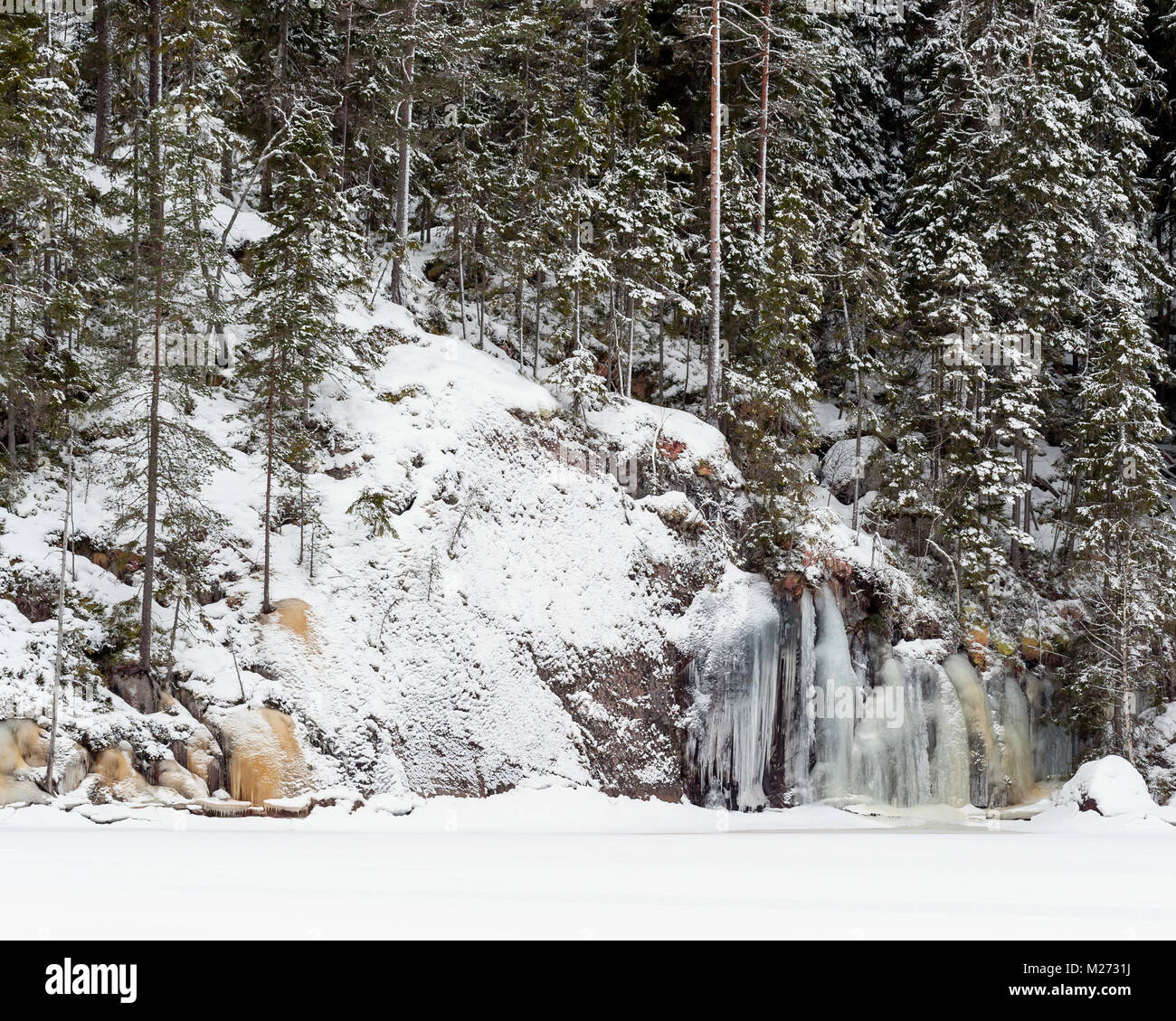 Ice on steep mountain slope. Sweden Stock Photo - Alamy
