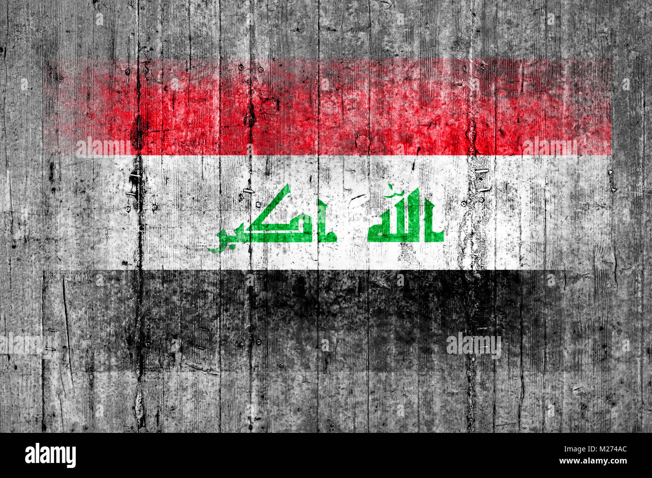 Iraq flag painted on background texture gray concrete Stock Photo - Alamy