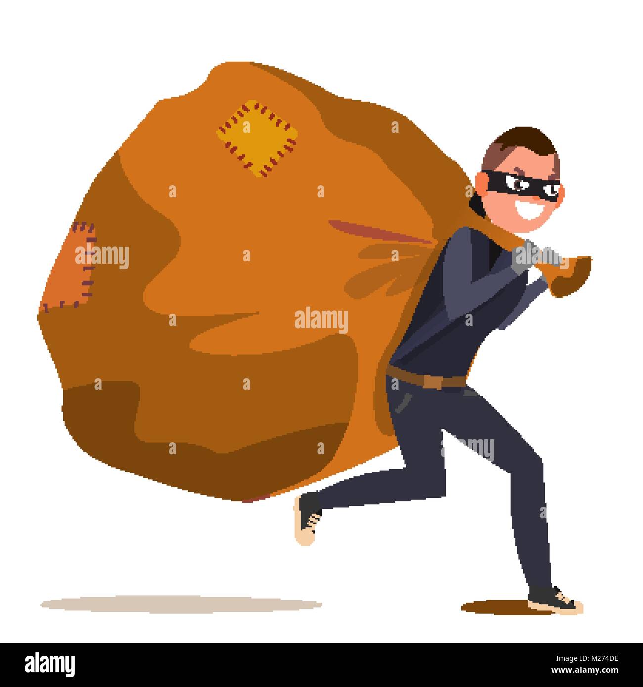 Bandit With Bag Vector. Isolated Flat Cartoon Character Illustration ...