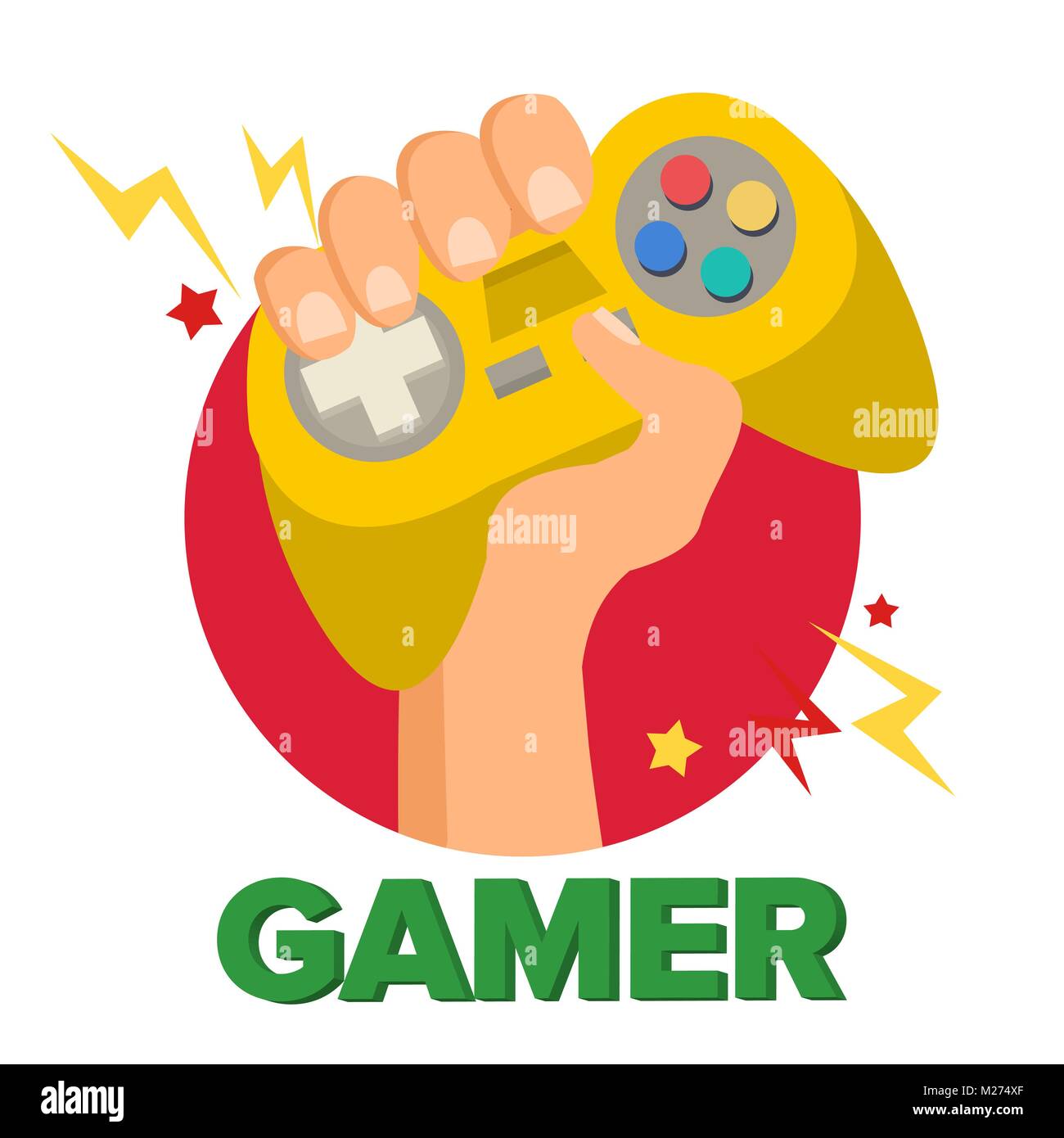 Gamer Hand With Joy Stick Vector. Game Concept. Video Game Console ...