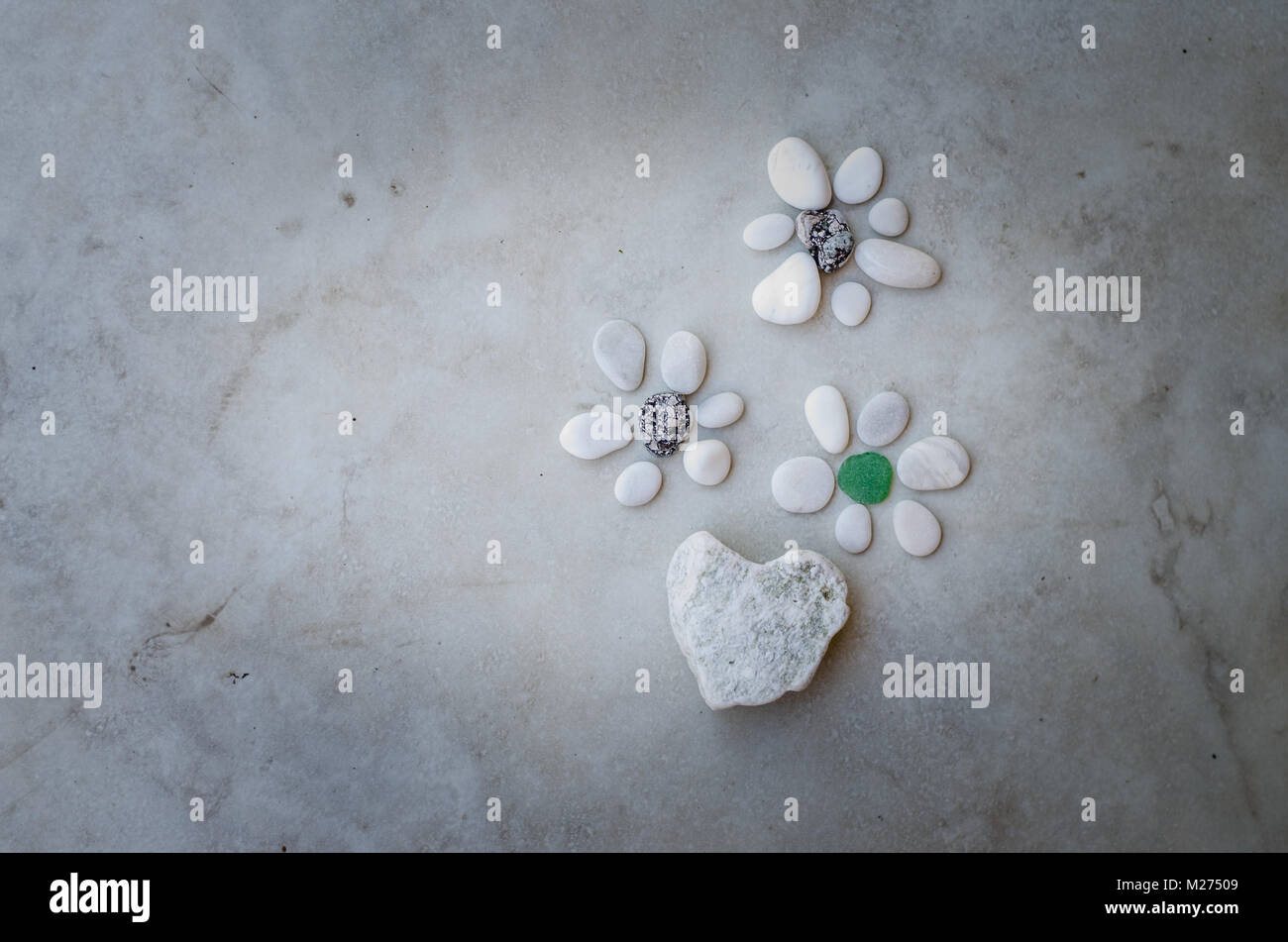 stony flowers made from small pebbles Stock Photo - Alamy