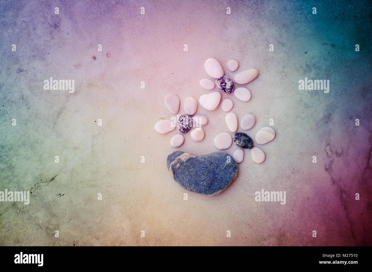 stony flowers made from small pebbles Stock Photo - Alamy