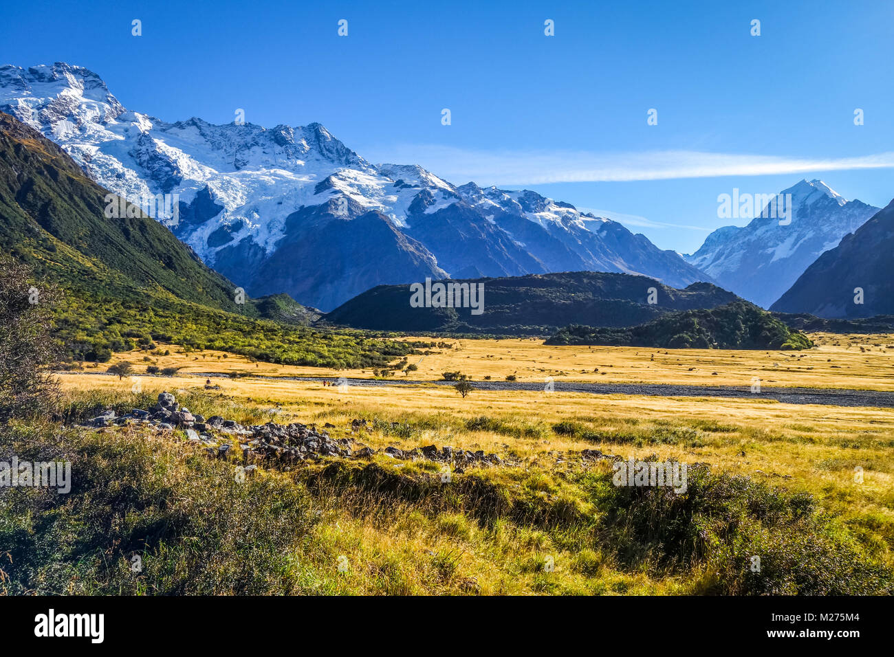 Aoraki Mount Cook mountain landscape, New Zealand Stock Photo - Alamy