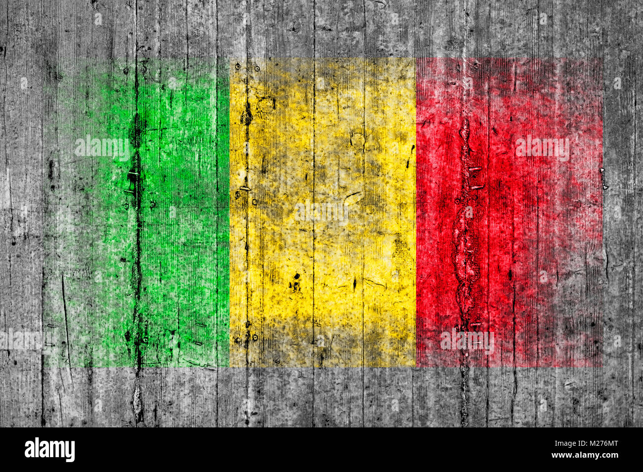 Mali flag painted on background texture gray concrete Stock Photo - Alamy
