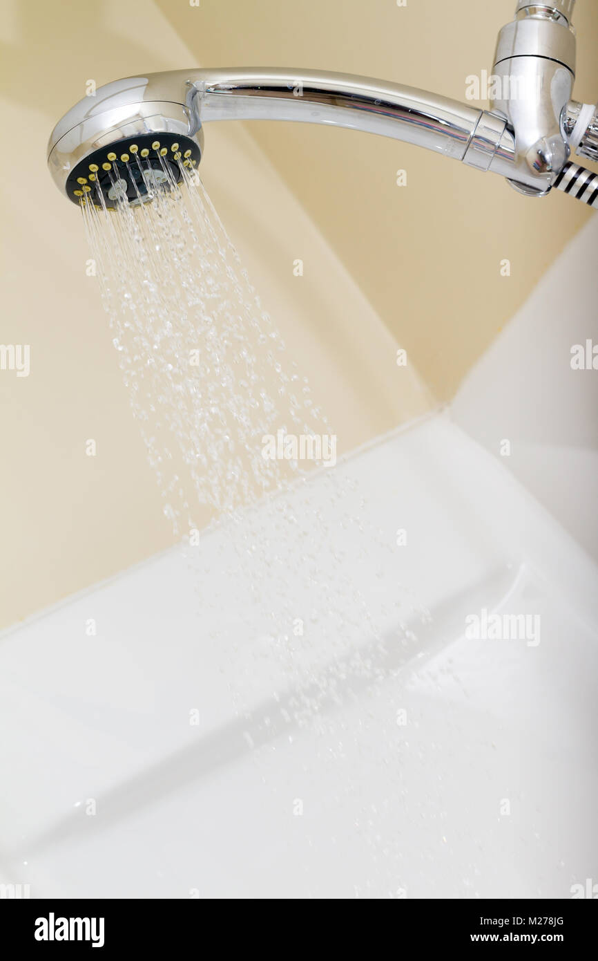 Water fall from a Shower in the bathroom Stock Photo - Alamy
