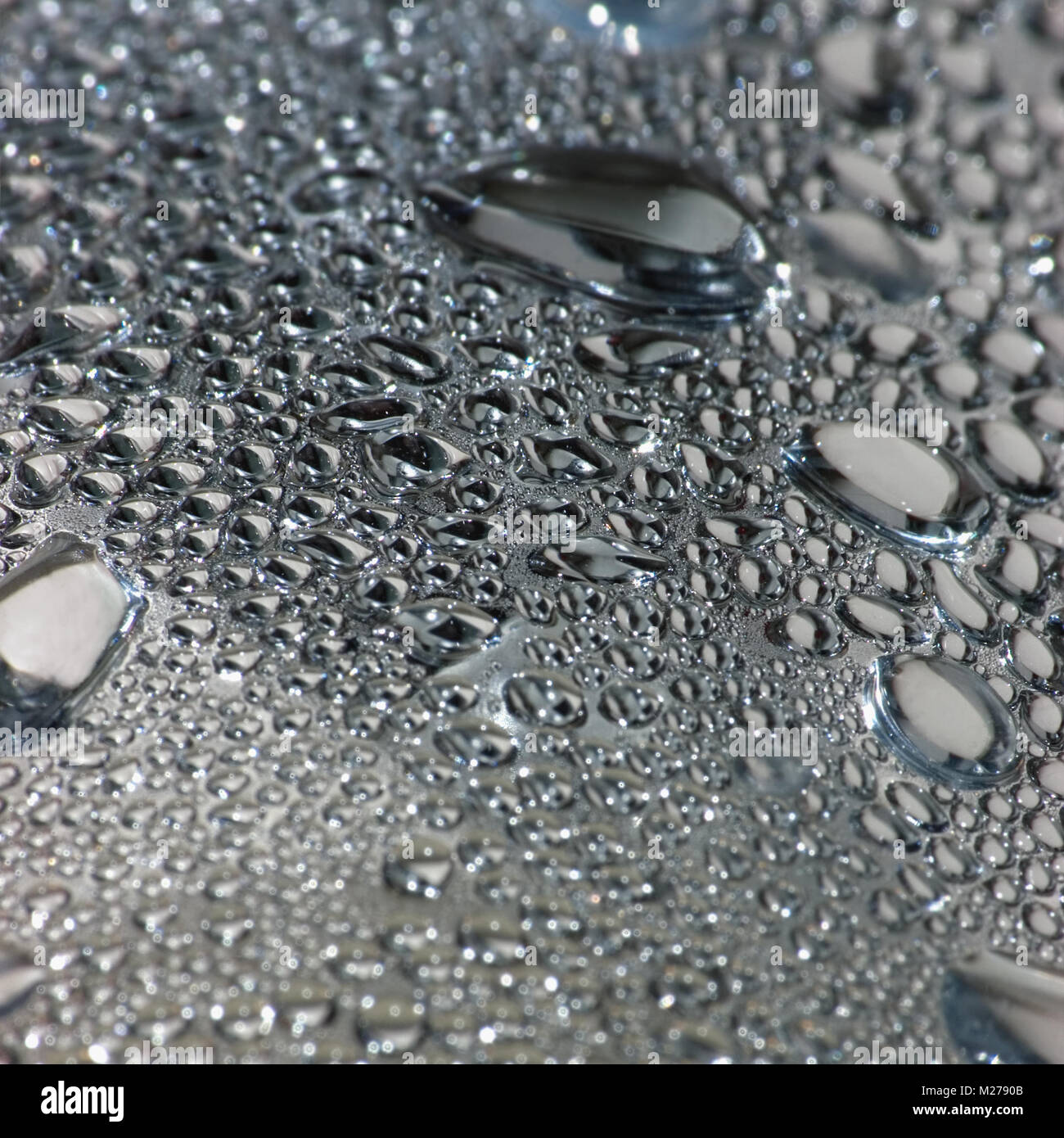 Natural silvery water dew drops texture macro background, vertical ...