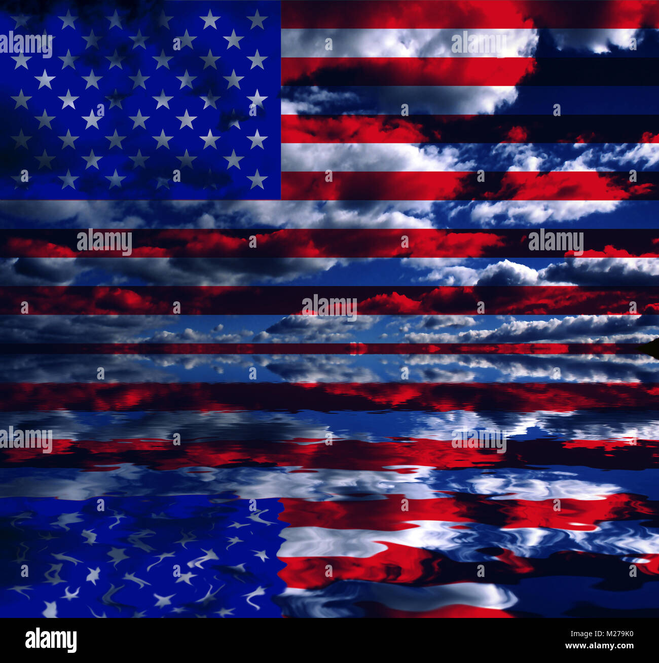 American flag reflected in water hi-res stock photography and images ...