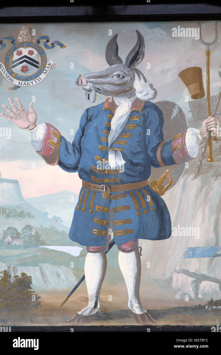 Sign for The Trusty Servant pub in Minstead, England. The pub is one of ...