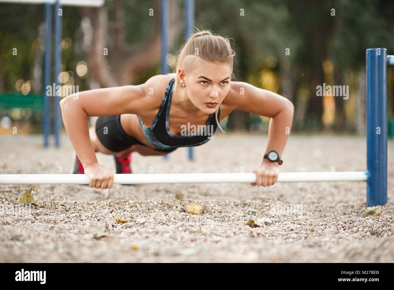 Outdoor Workout Exercise Stock Photo - Alamy