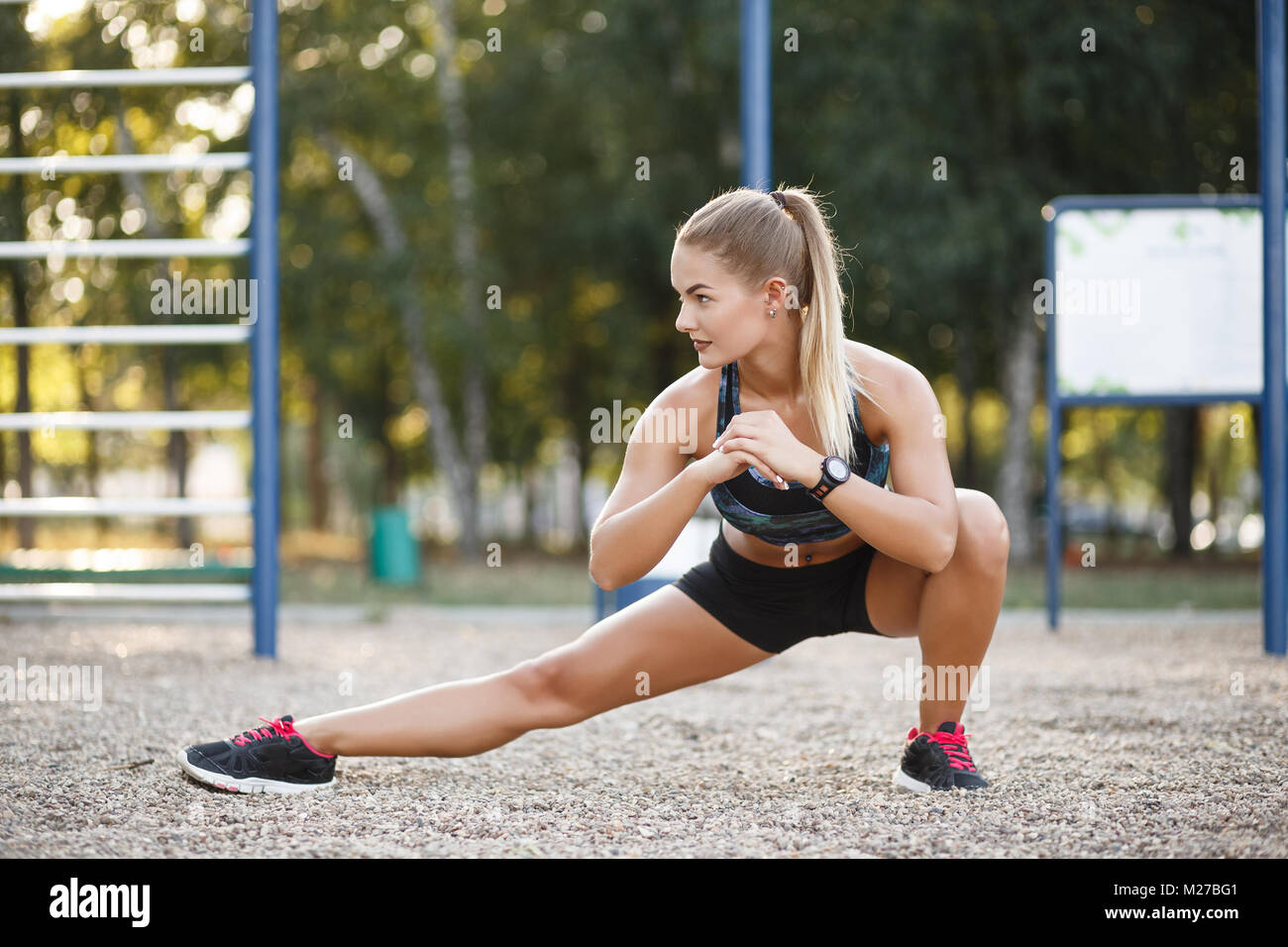 Outdoor Workout Exercise Stock Photo - Alamy