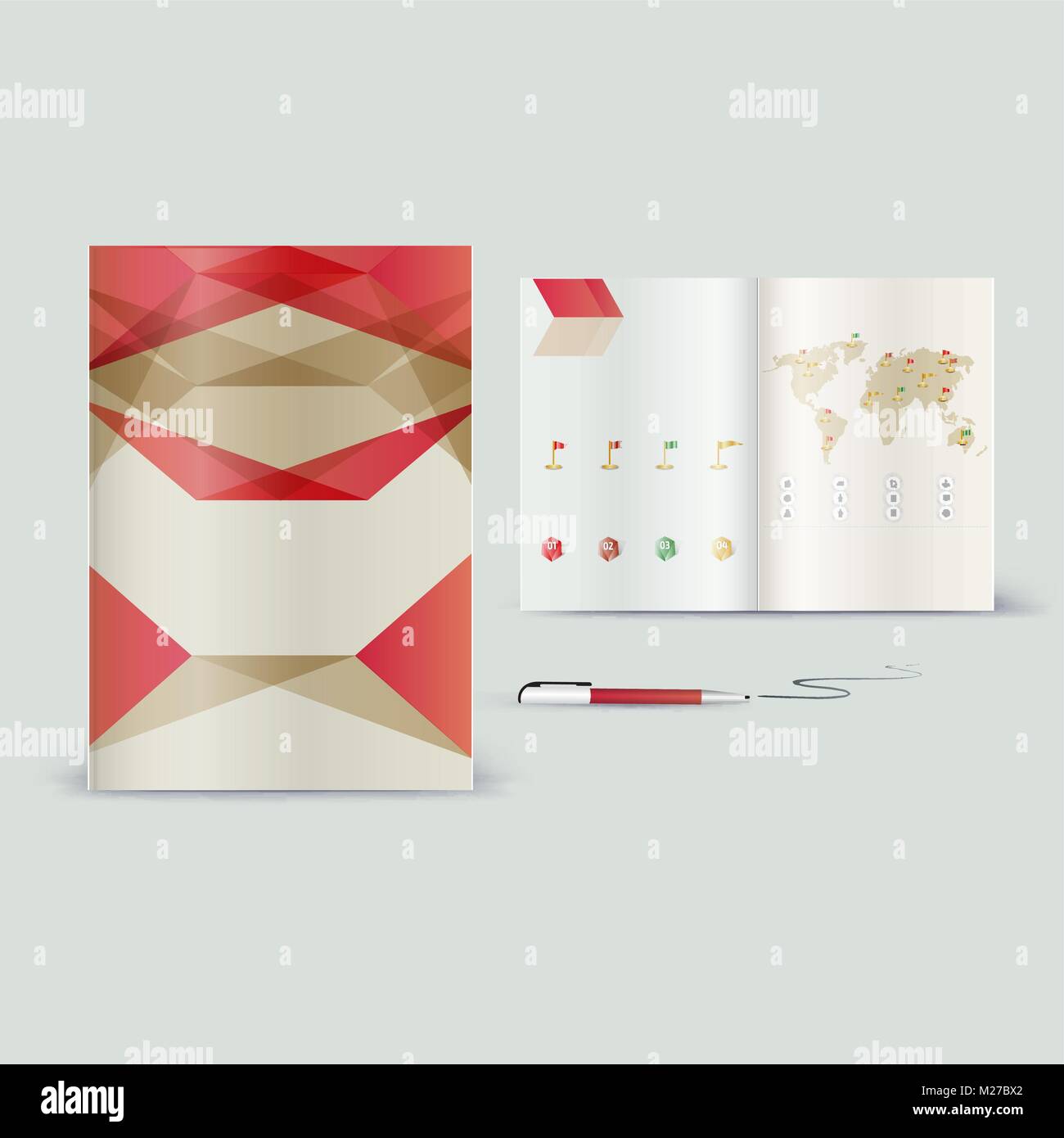 Corporate booklet promotion template with color elements. Vector ...