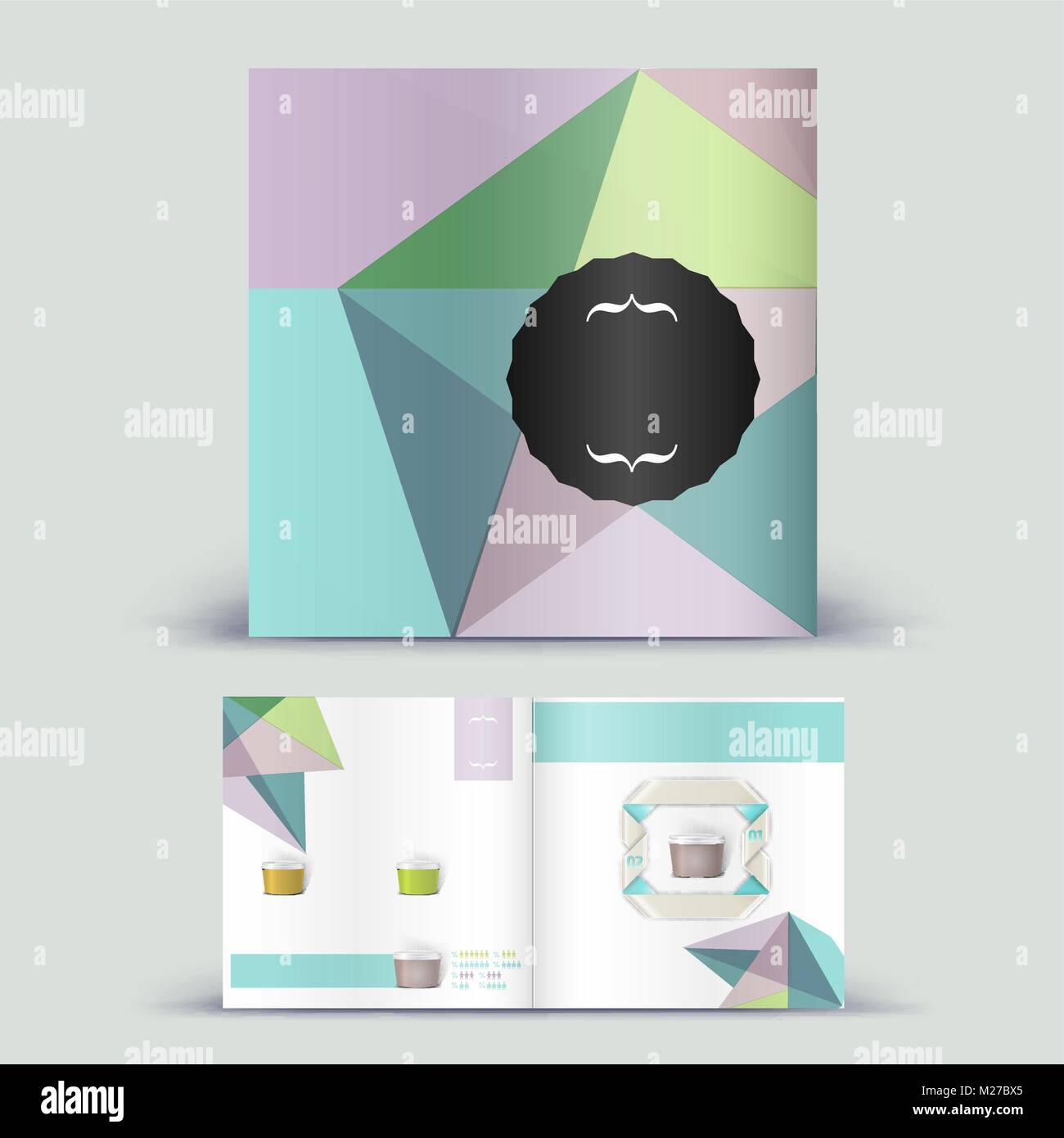 Corporate booklet promotion template with color elements. Vector ...