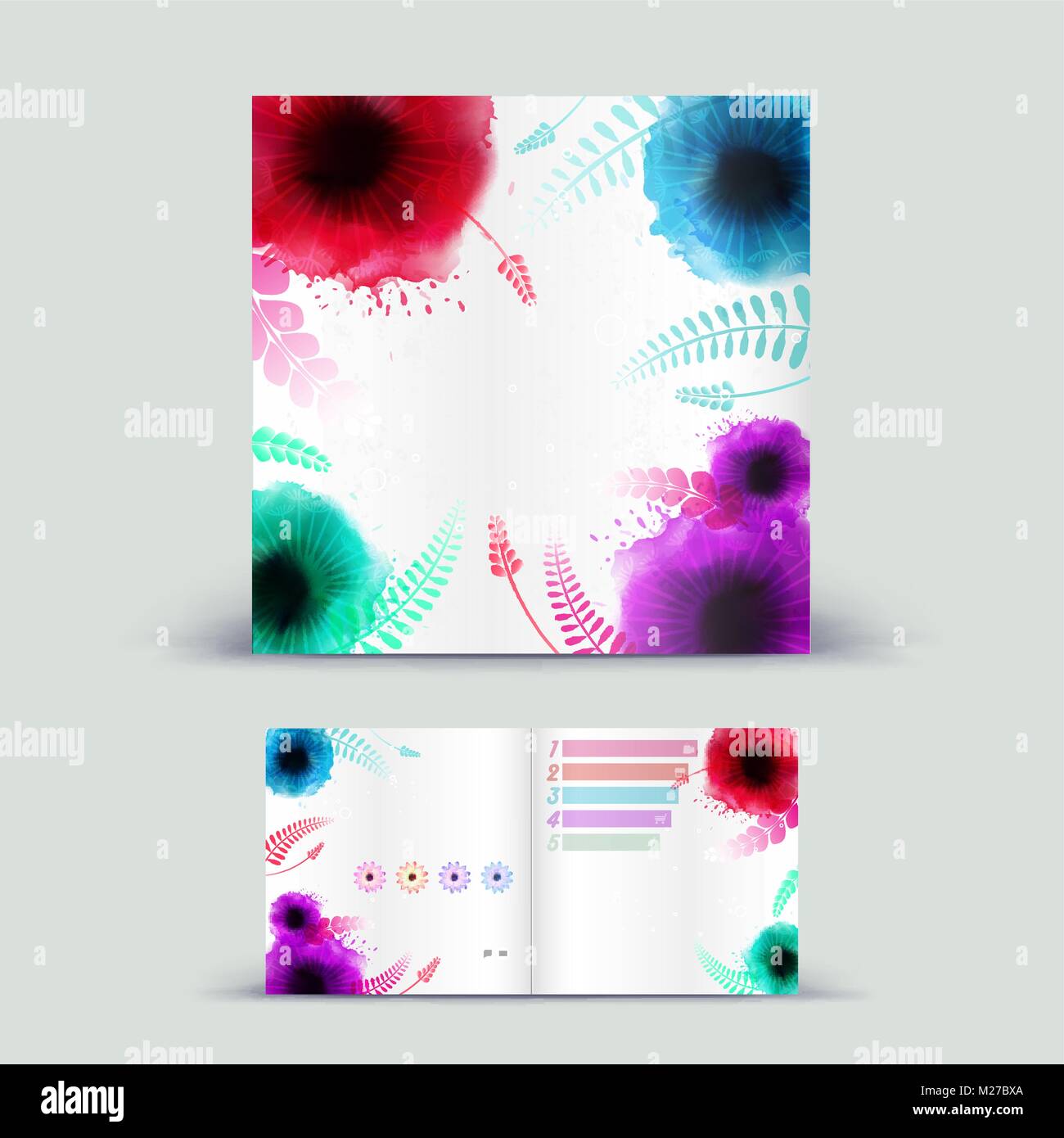 Corporate booklet promotion template with color elements. Vector ...