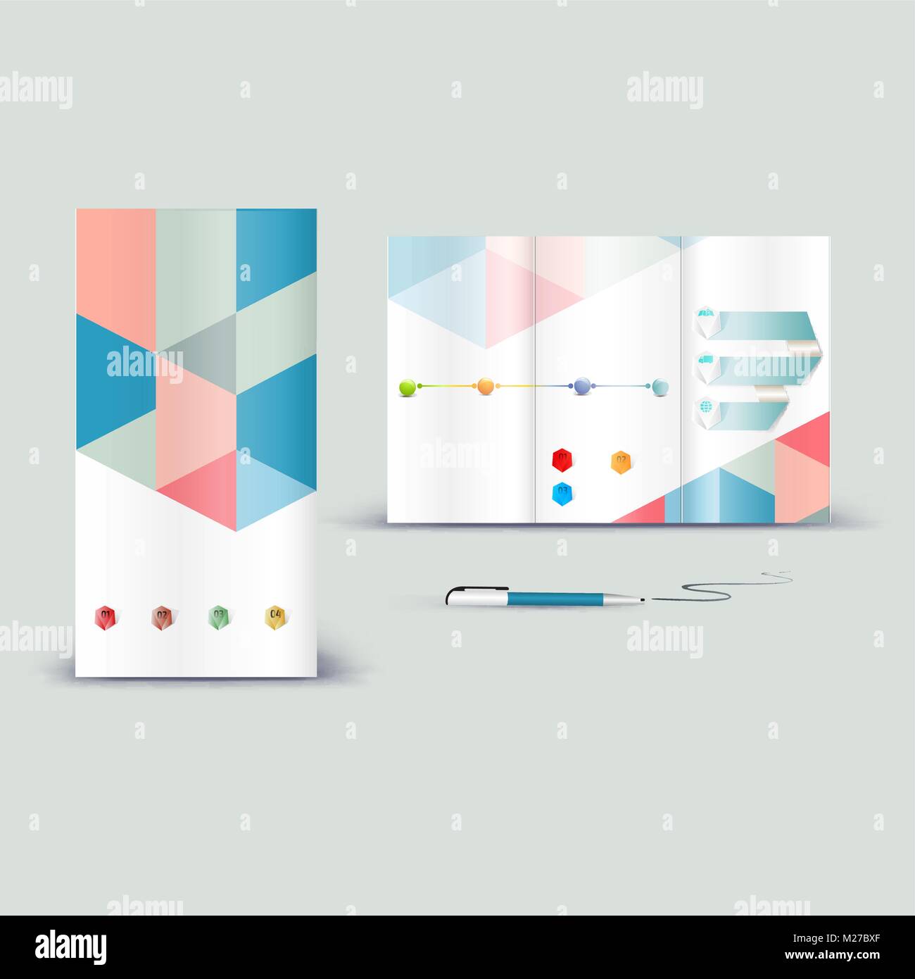 Corporate booklet promotion template with color elements. Vector ...