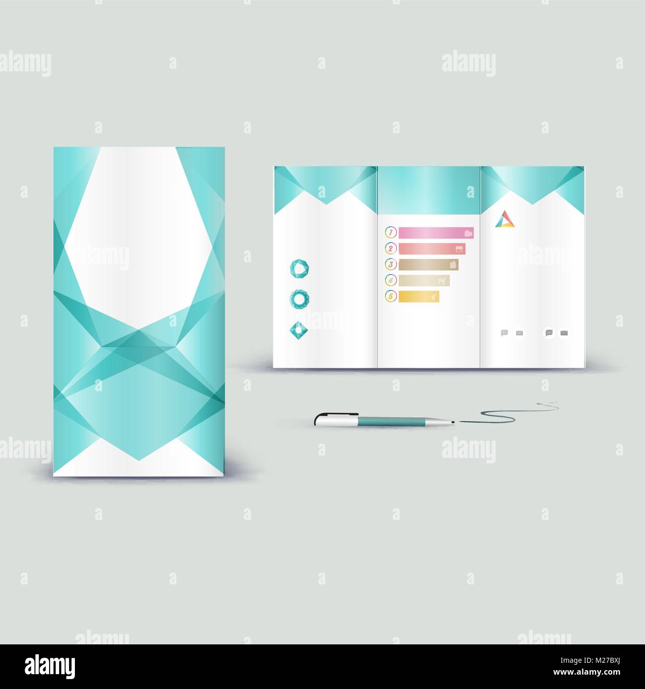 Corporate booklet promotion template with color elements. Vector ...