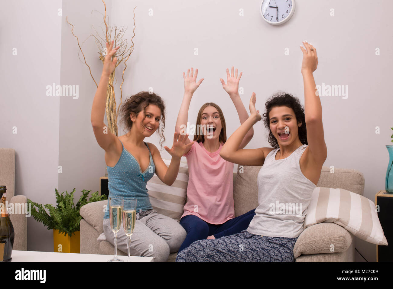 Girls home cute party Stock Photo - Alamy