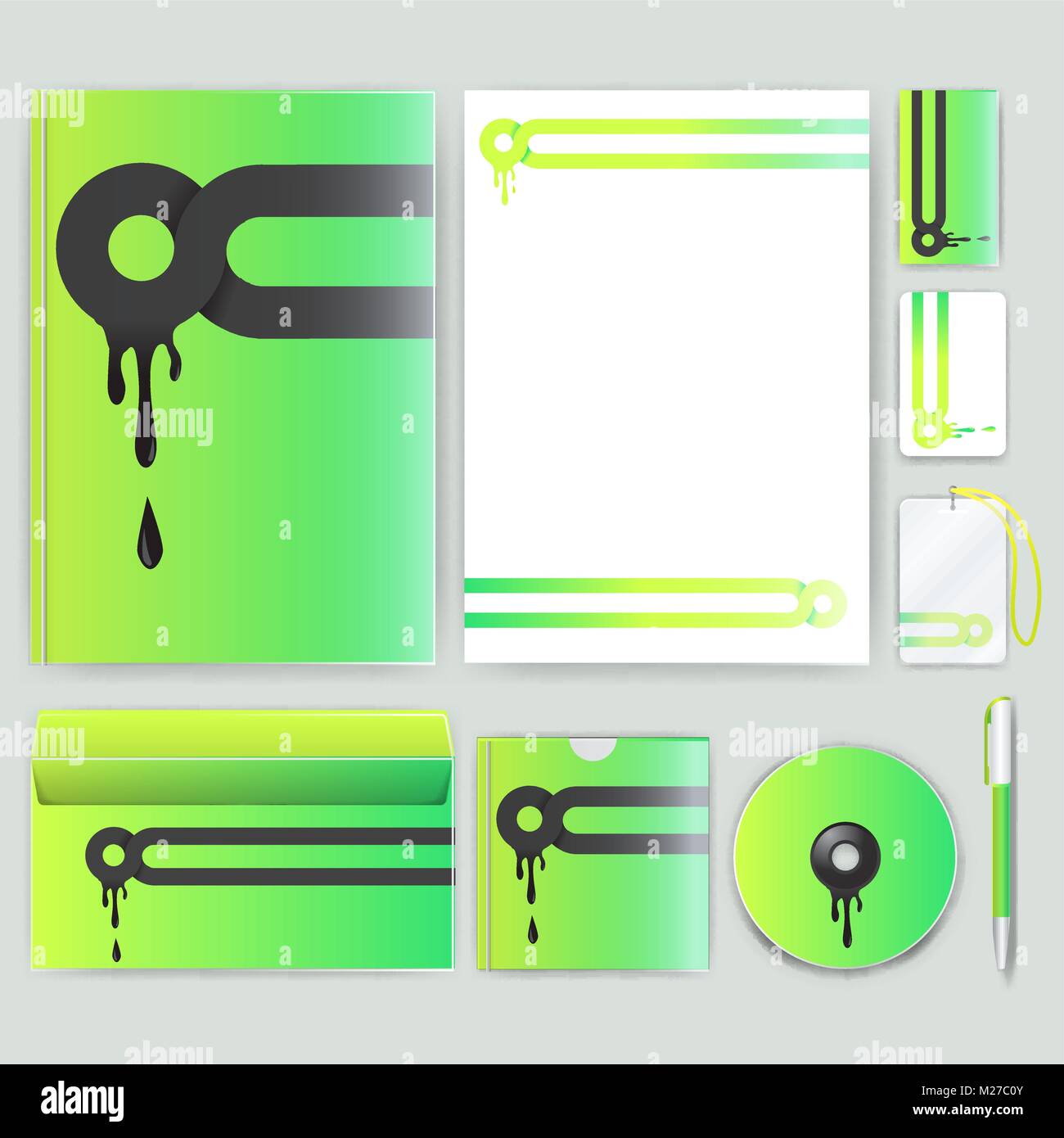 Corporate identity template with color elements. Vector company ...