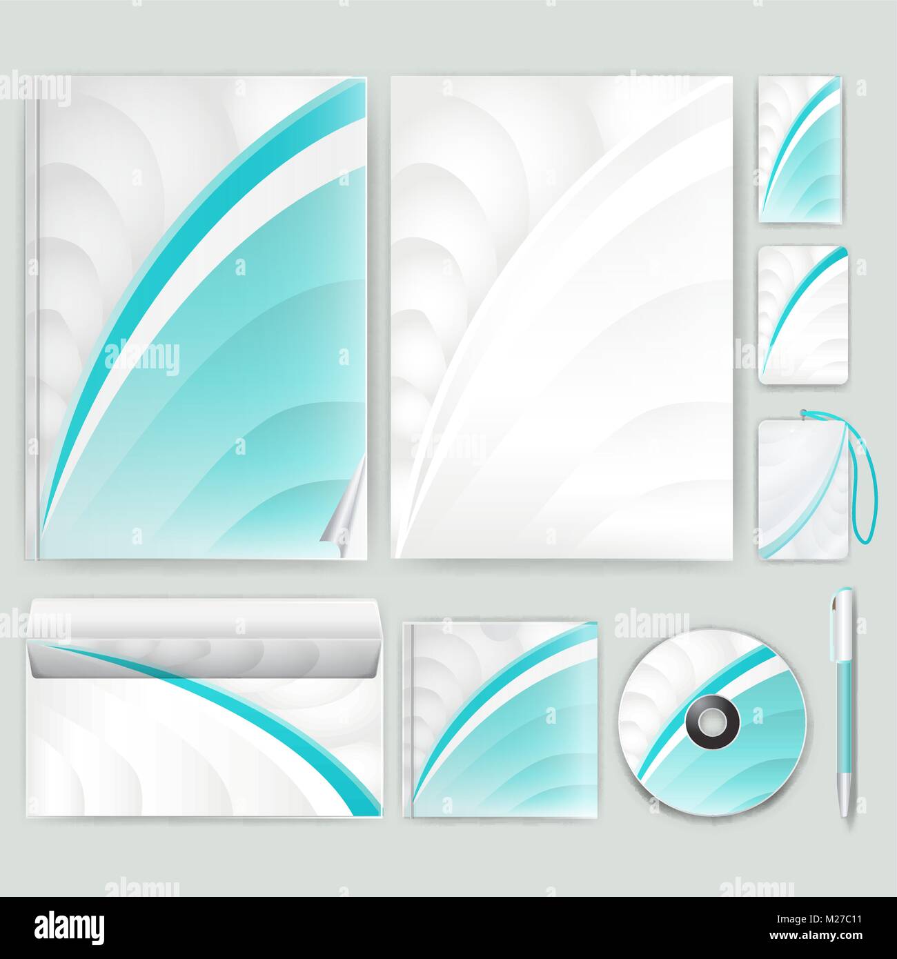Corporate identity template with color elements. Vector company ...