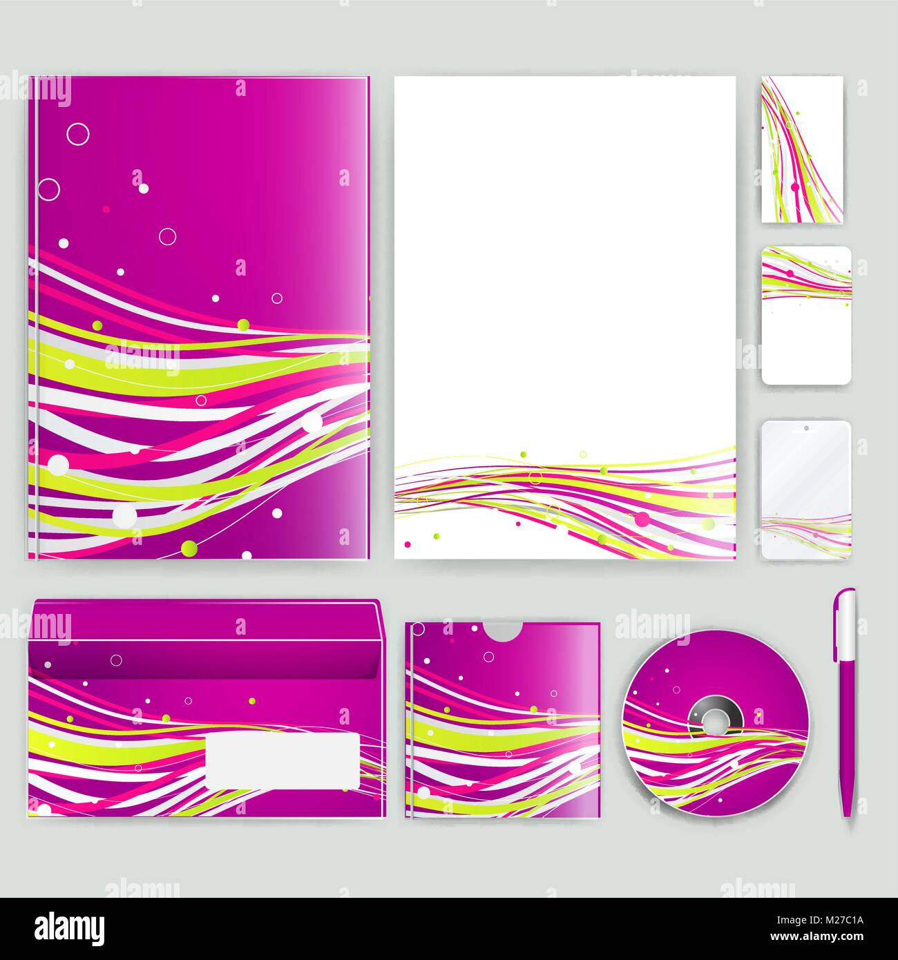 Corporate identity template with color elements. Vector company ...