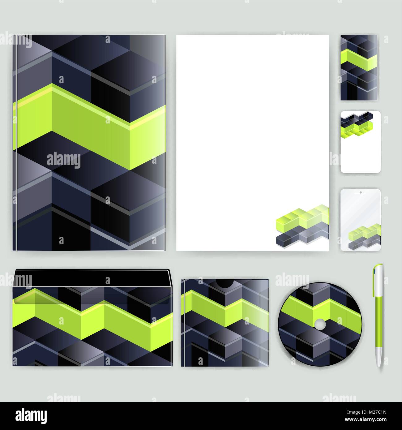 Corporate identity template with color elements. Vector company ...