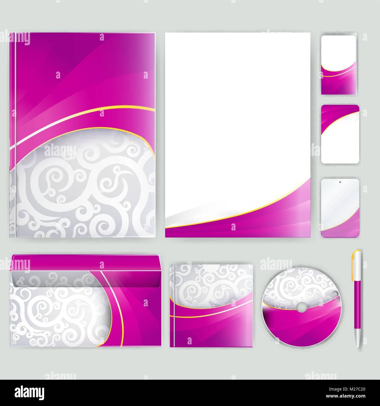 Corporate identity template with color elements. Vector company ...