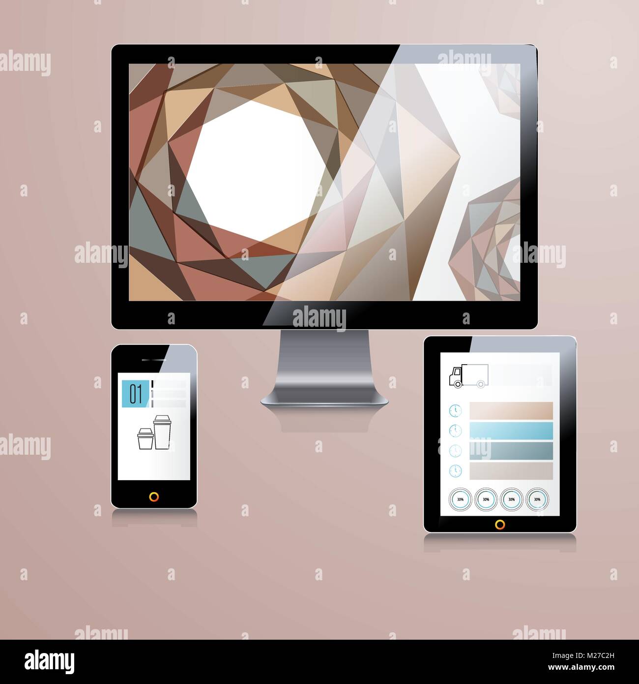 Corporate identity template with color elements. Vector company ...