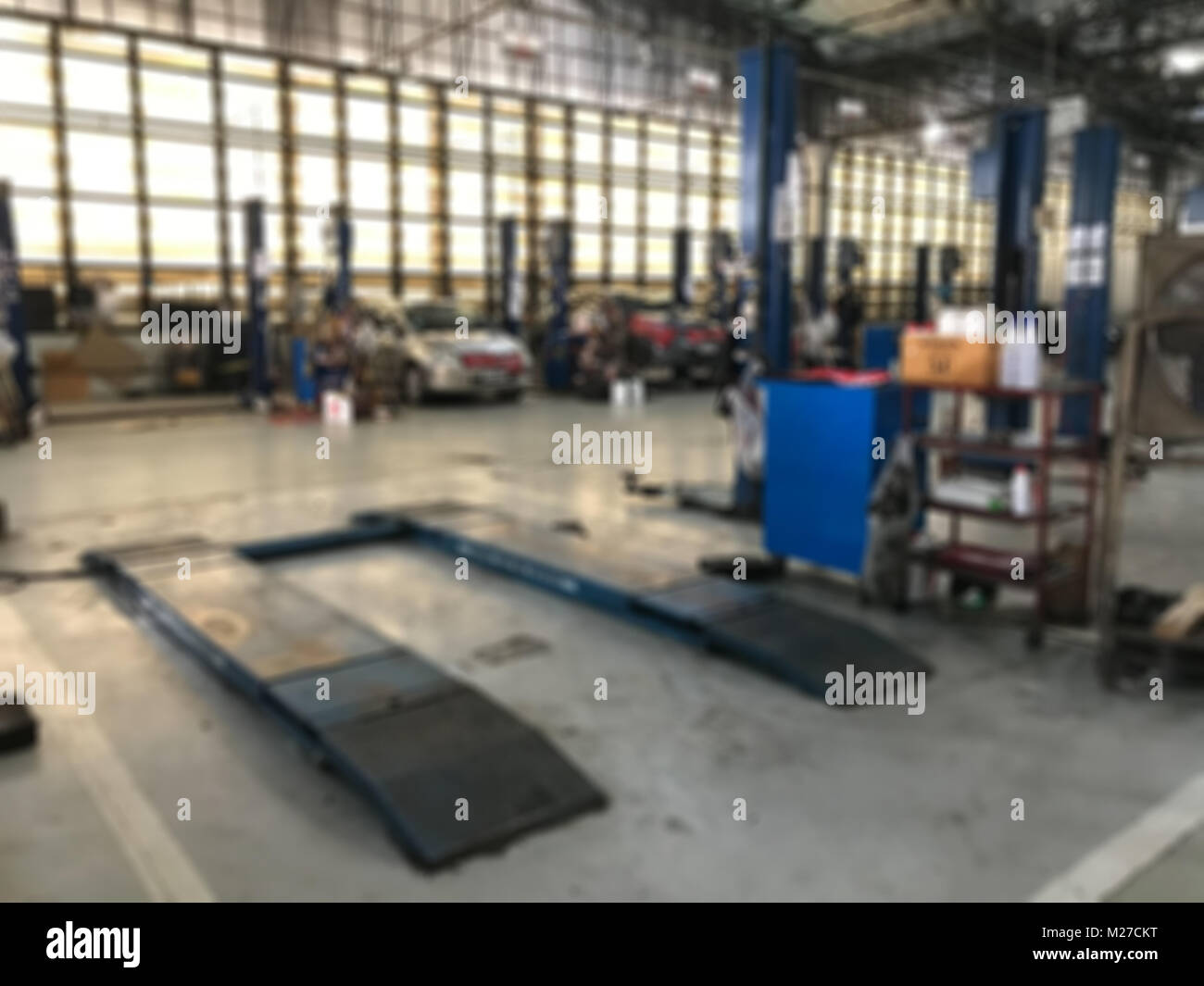 car repair center auto repair service station blurred background Stock ...