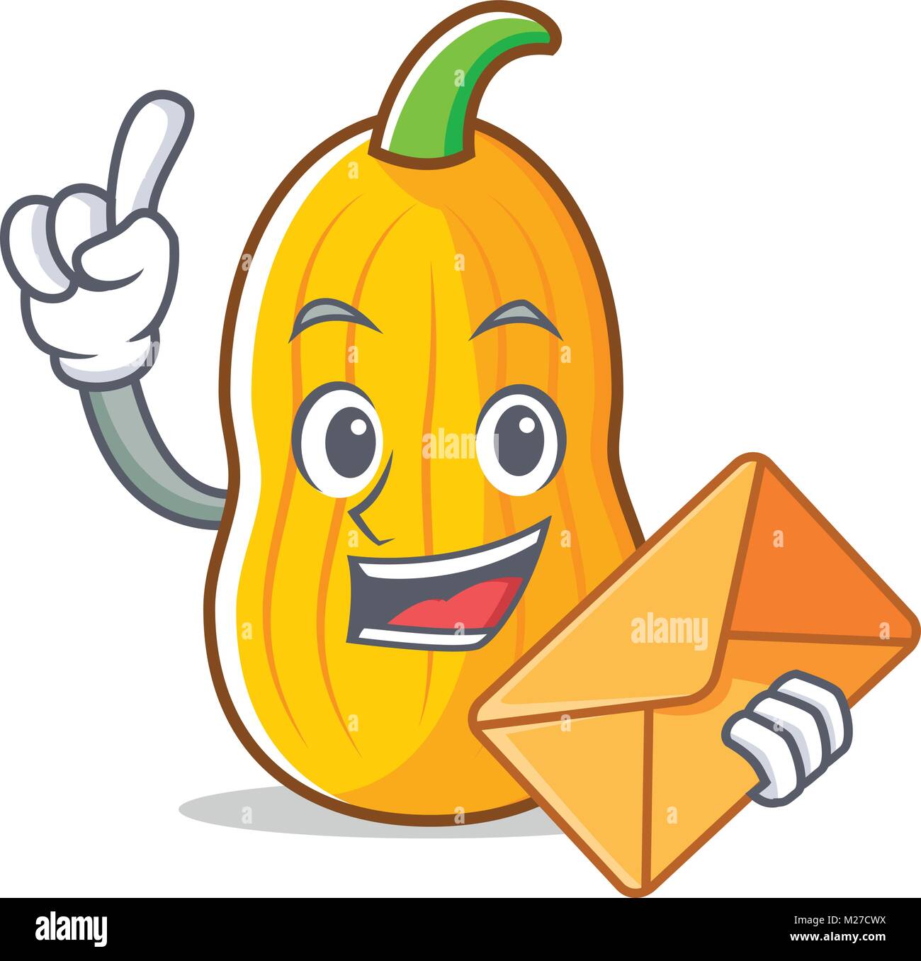 With envelope butternut squash character cartoon Stock Vector Image ...