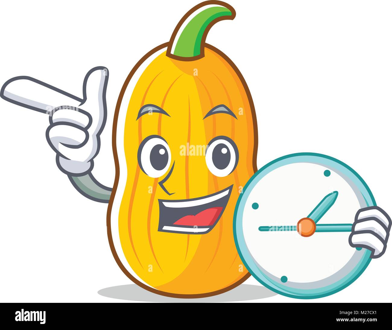 With clock butternut squash character cartoon Stock Vector Image & Art ...