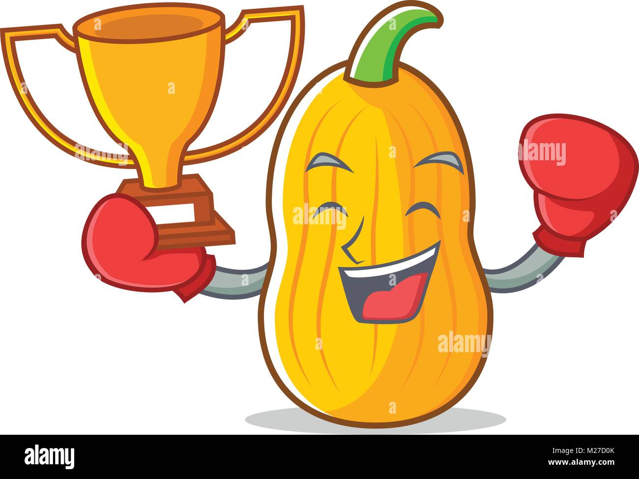 Boxing winner butternut squash mascot cartoon Stock Vector Image & Art ...