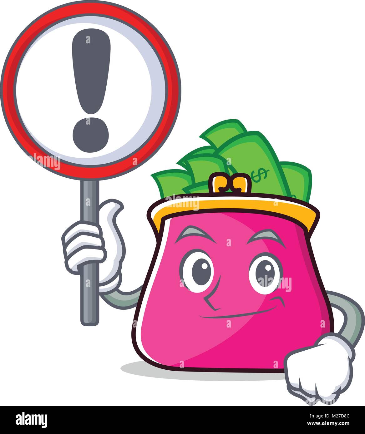 With sign purse character cartoon style Stock Vector Image & Art - Alamy