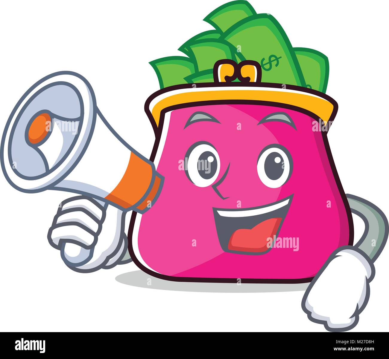 With megaphone purse character cartoon style Stock Vector Image & Art ...