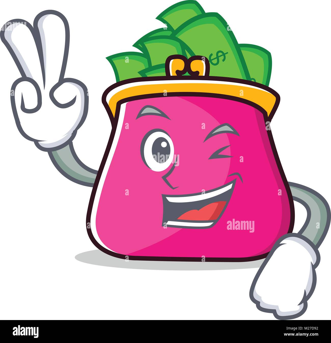 Two finger purse character cartoon style Stock Vector Image & Art - Alamy
