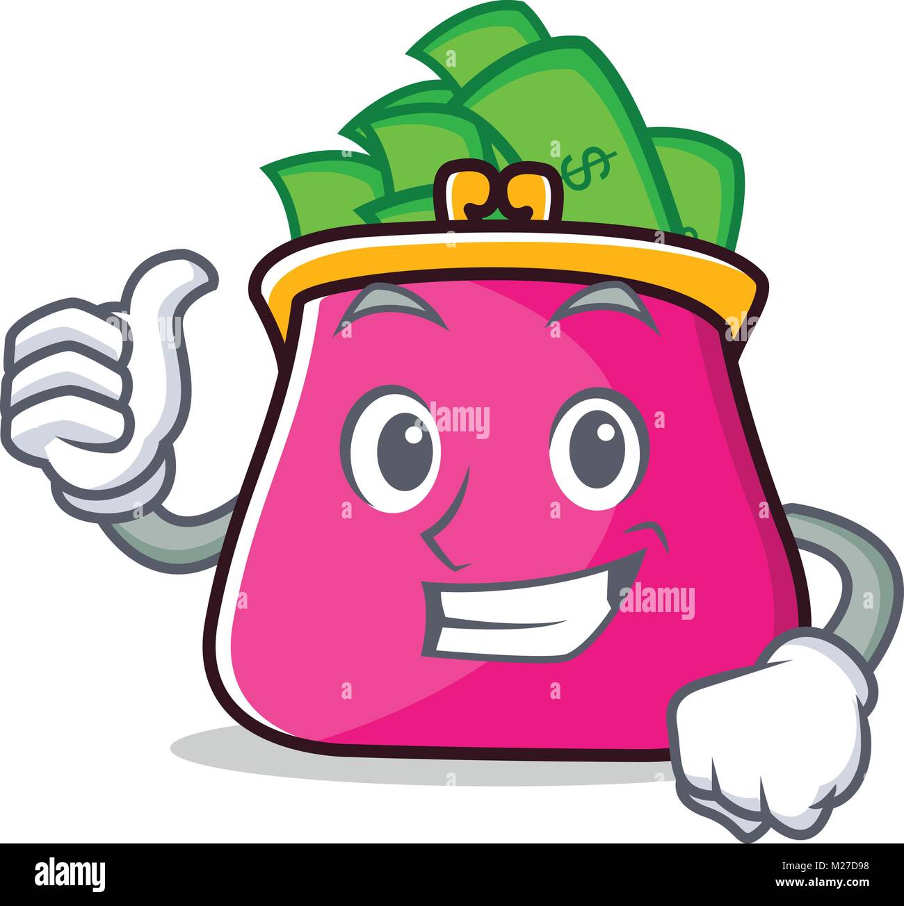 Thumbs up purse character cartoon style Stock Vector Image & Art - Alamy