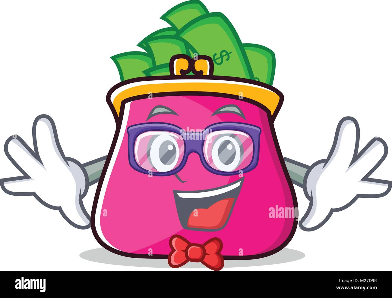 Geek purse character cartoon style Stock Vector Image & Art - Alamy