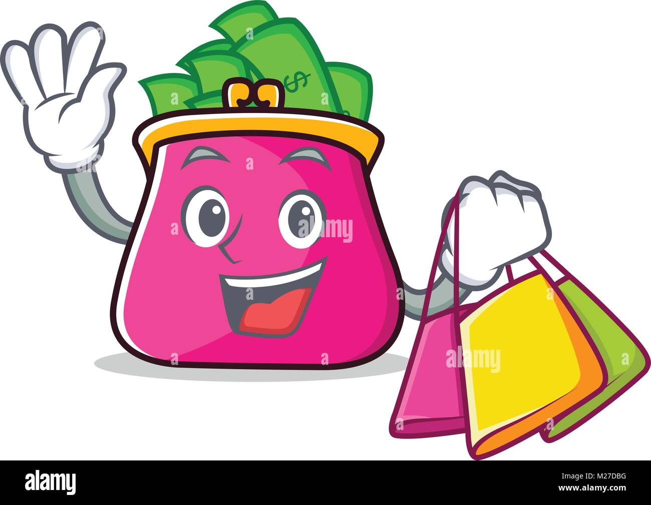 Shopping purse character cartoon style Stock Vector Image & Art - Alamy
