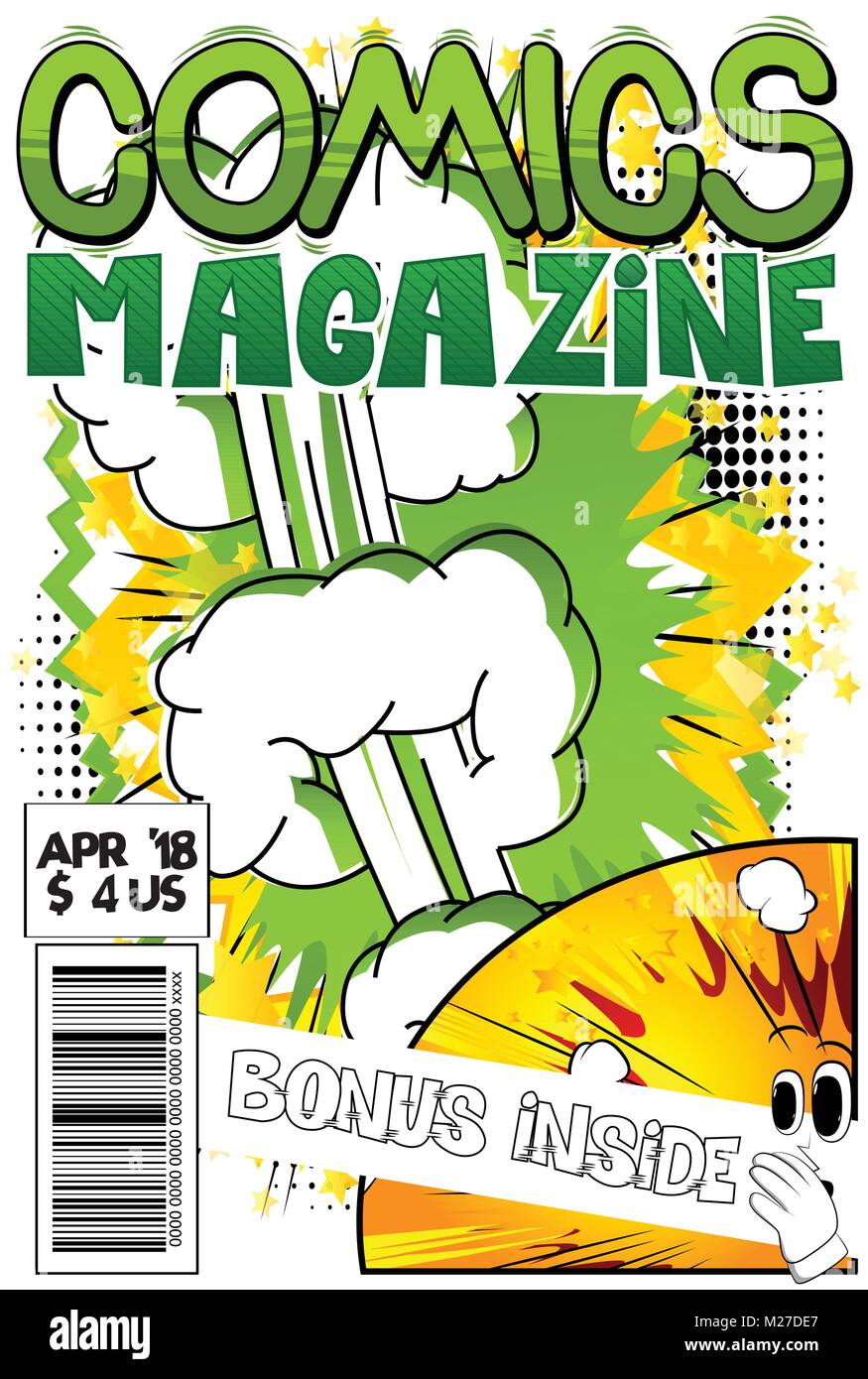 Editable comic book cover with abstract explosion background Stock ...