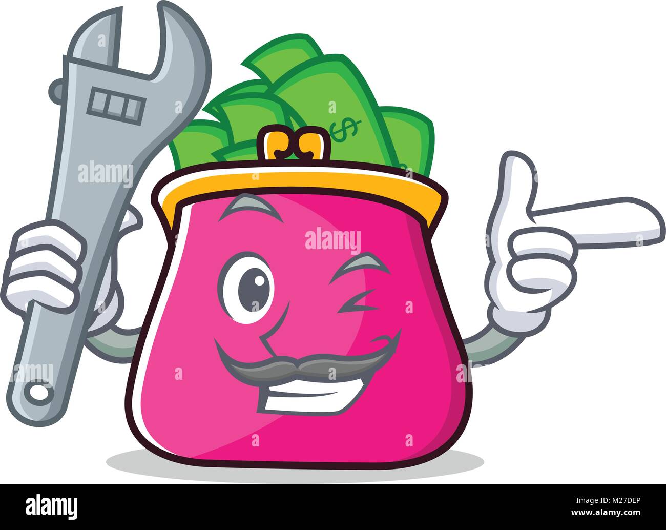 Mechanic purse character cartoon style Stock Vector Image & Art - Alamy
